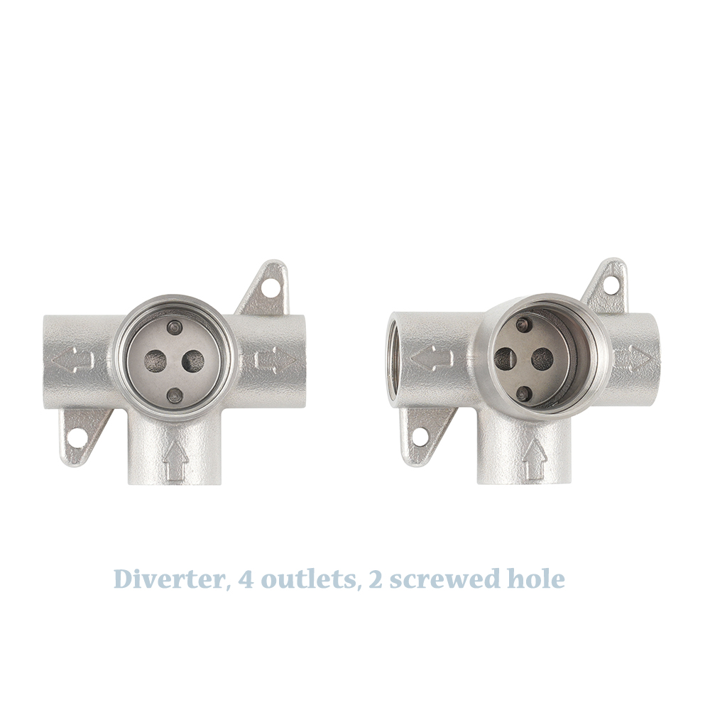 Sento stainless steel diverter valve with 3 oulets and 2 screw holes ...
